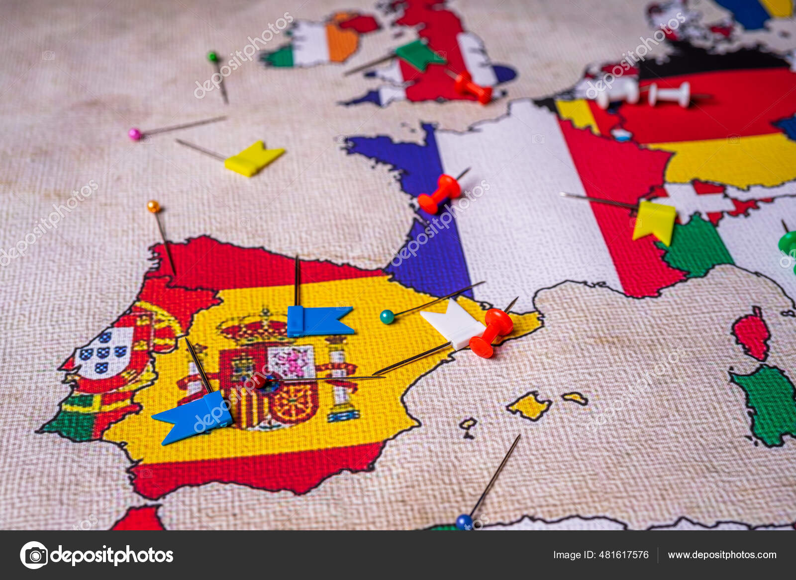 Map Europe Flags States Stock Photo by ©aallm 481617576
