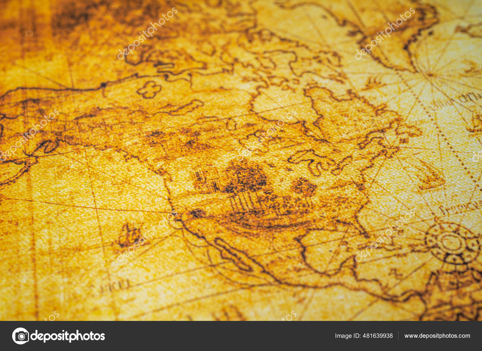 Retro Old Map Background Texture — Stock Photo © aallm #481639938