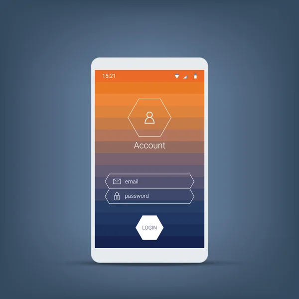 Login form menu with simple line icons. Low poly background. Website ...