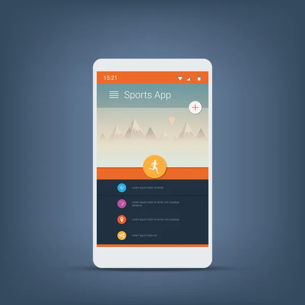 Mobile user interface login screen. Smartphone icons for account and ...