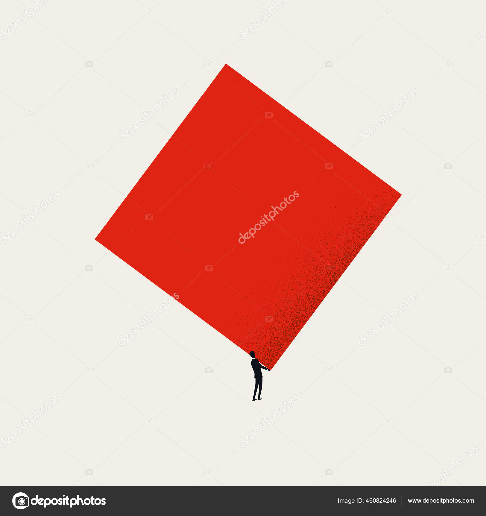 Business challenge and hard work for woman, vector concept. Symbol of ...