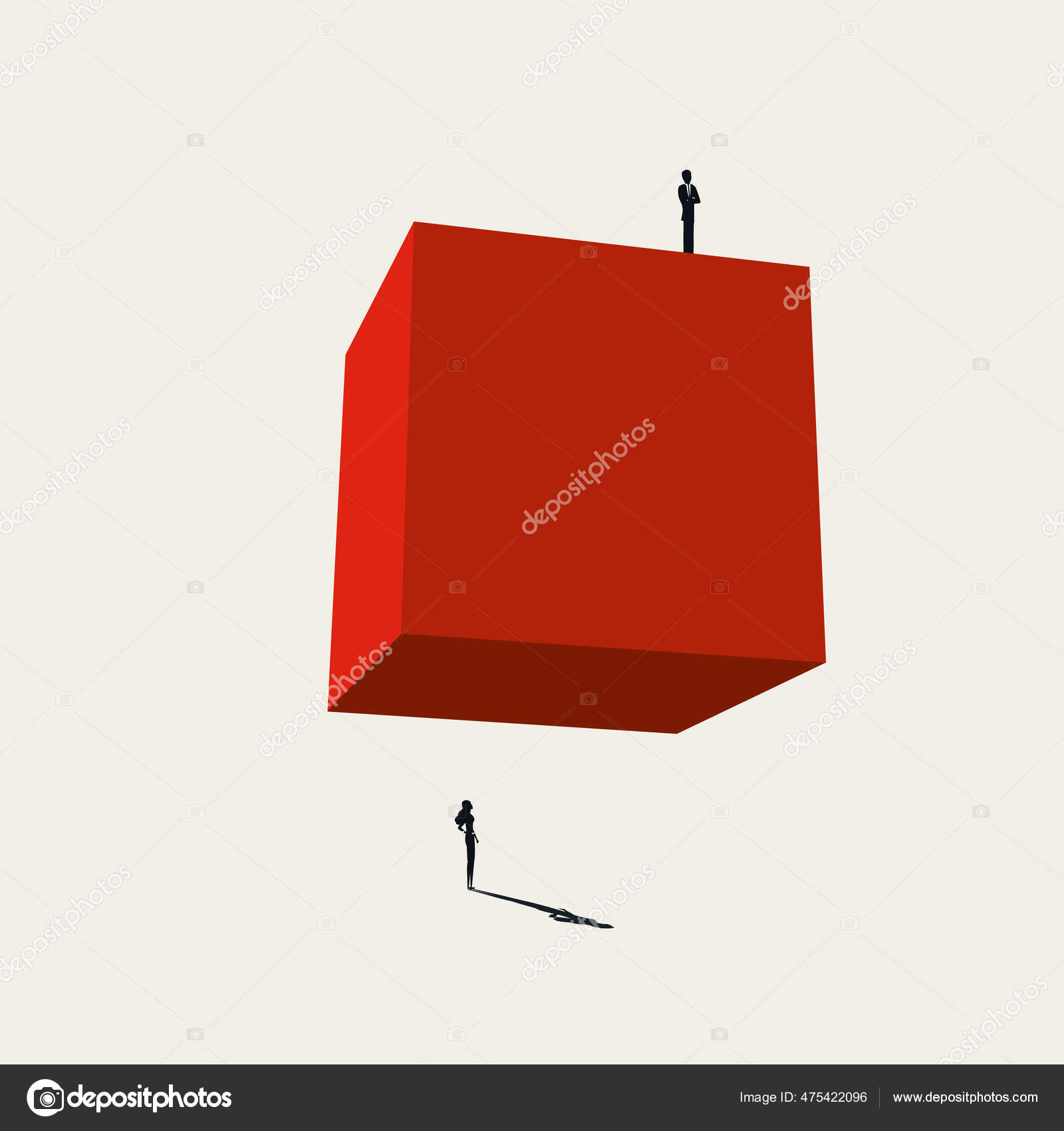 Business gender inequality vector concept. Symbol of unequal, unfair ...