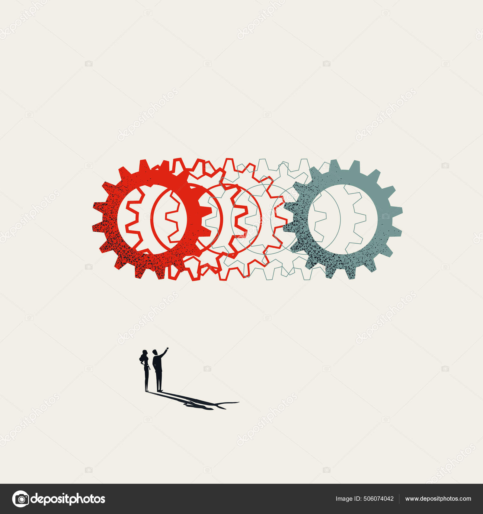 Business process and workflow transformation, vector concept. Symbol of ...