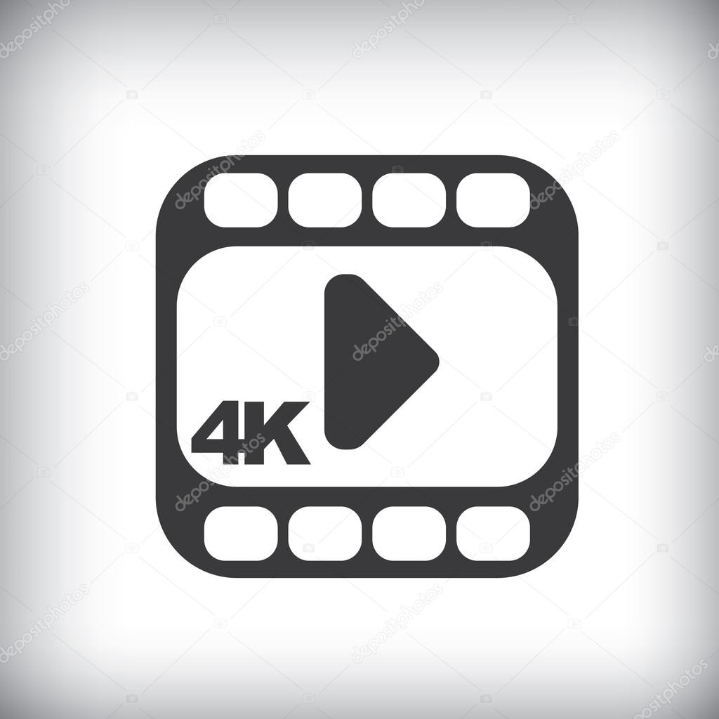 4k ultra hd video icon isolated on background. Stock Vector Image by ...