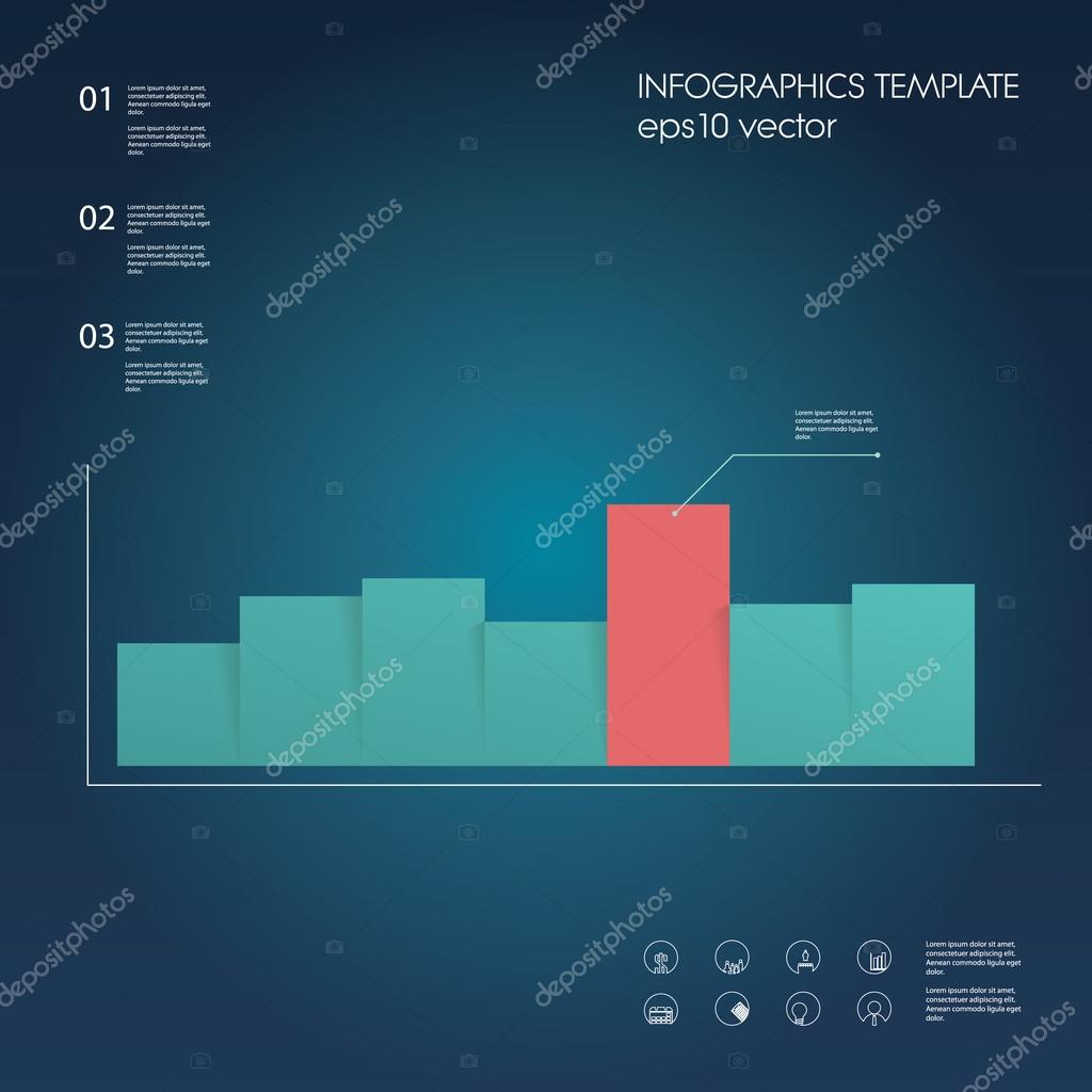 Infographics chart element. Material design graph vector background ...