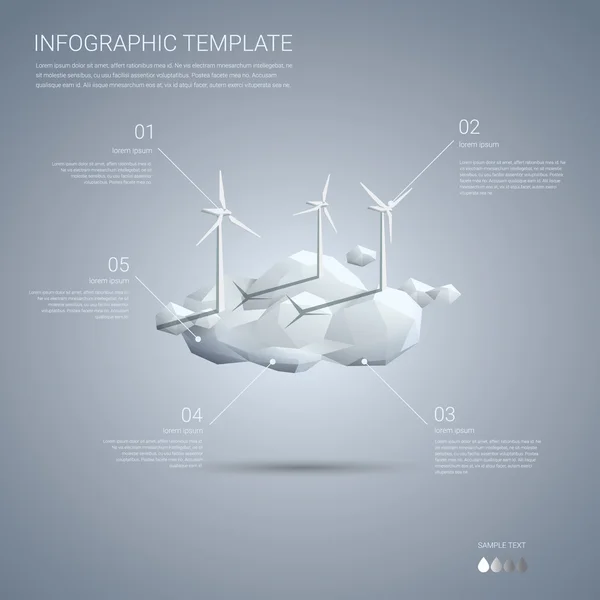 Business infographics template. Low poly floating island with mountain ...