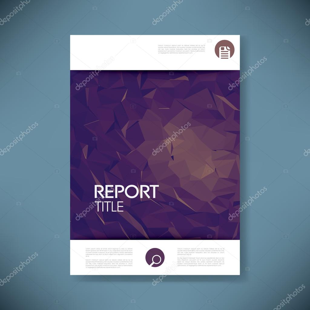 Report cover template with 3d low poly vector background. Business ...