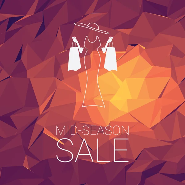 Sales banner mid season template with woman shopping fashion, space for ...