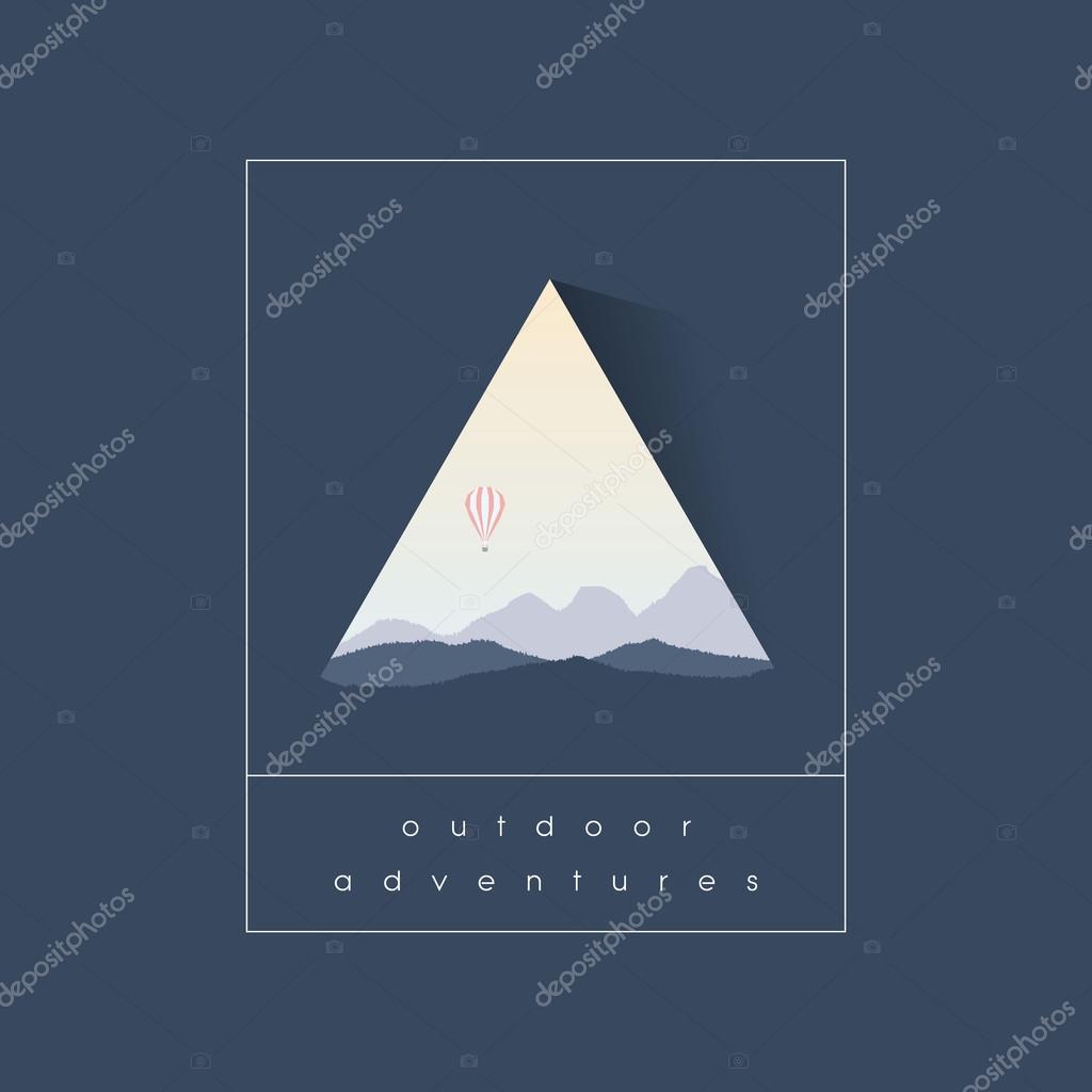 Symbol for adventure | Outdoor adventure symbol with mountains ...