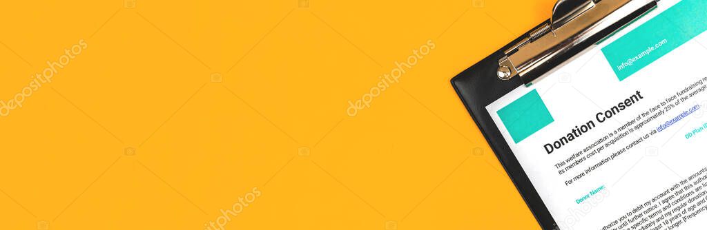 Documentaci n oficial de consentimiento de donaci n para rgano donante, banner con espacio para ...
