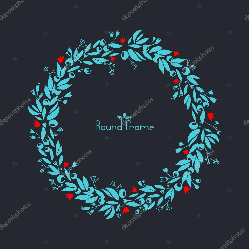 Beautiful round floral frame. Stock Vector by ©inna73 55204423