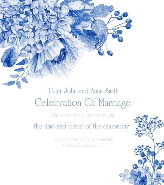 Frame with flowers. Invitation card. — Stock Photo © inna73 #70681727