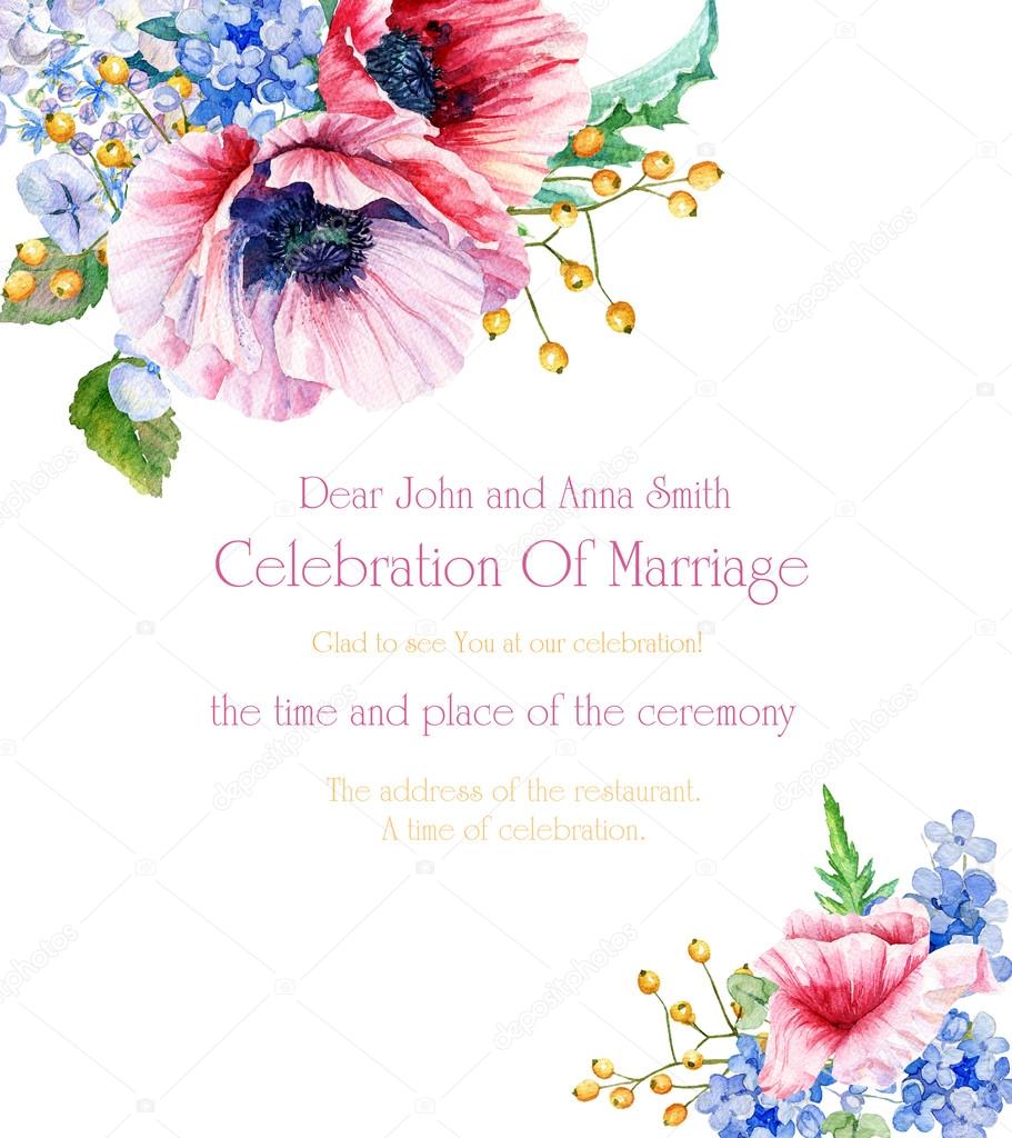 Frame with flowers. Invitation card. — Stock Photo © inna73 #70680817