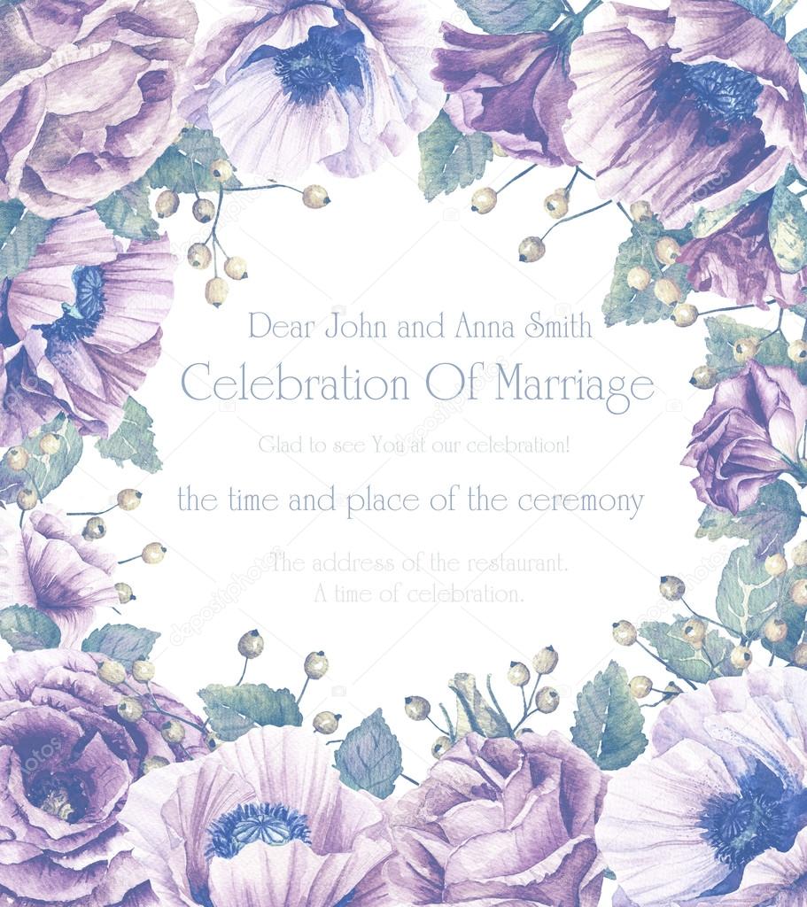 Frame with flowers. Invitation card. Stock Photo by ©inna73 70680847