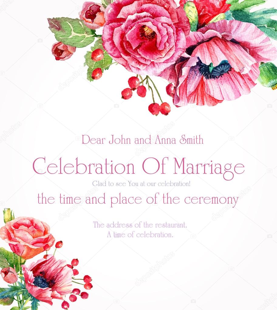 Frame with flowers. Invitation card. — Stock Photo © inna73 #70681727