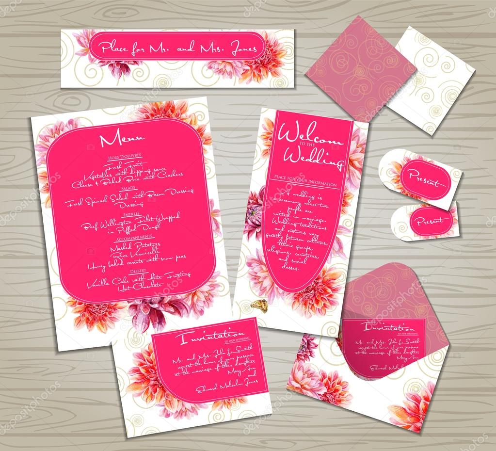 Set of templates for celebration, wedding. — Stock Vector © inna73 ...