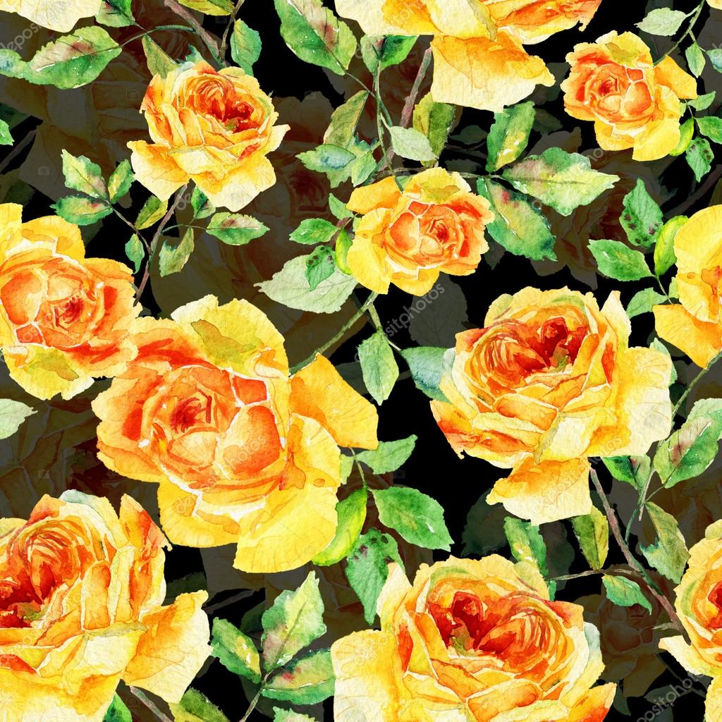 Vintage Yellow Rose Pattern