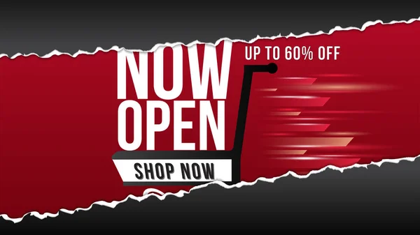 Now Open Shop New Store Red Orange Color Fire Sign Stock Vector Image ...