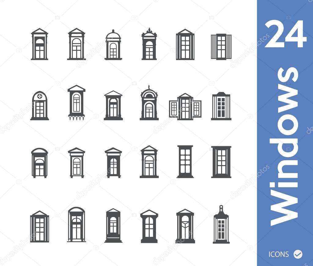 Old vintage windows set Stock Vector Image by ©Sky-Designs #104428360