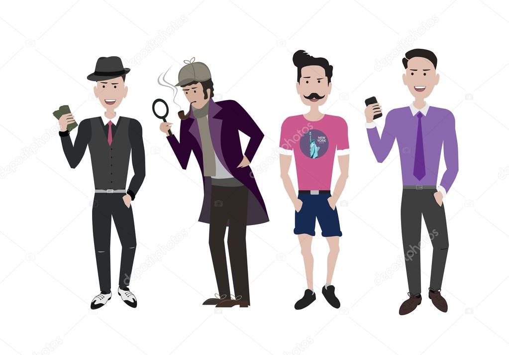 Cartoon man icons set Stock Vector Image by ©Sky-Designs #84404680