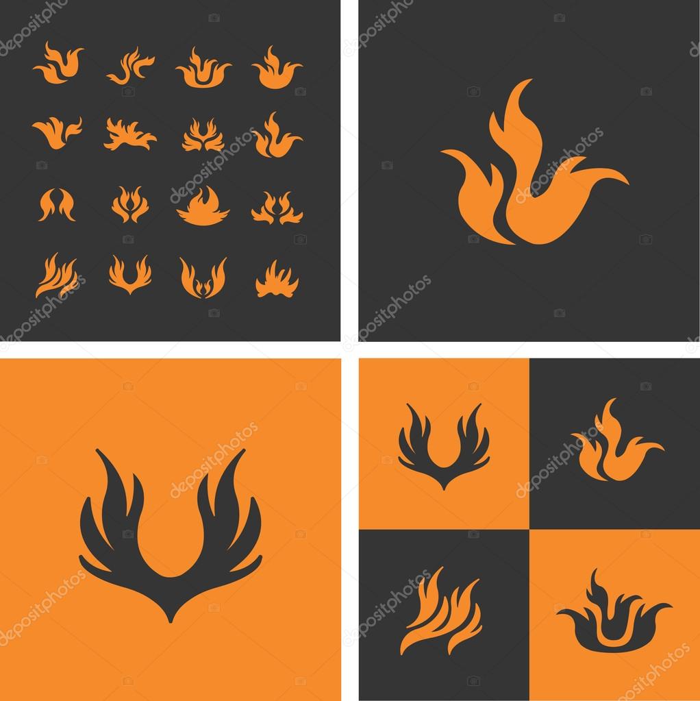 Flame, fire Icons set Stock Vector by ©Sky-Designs 85803420