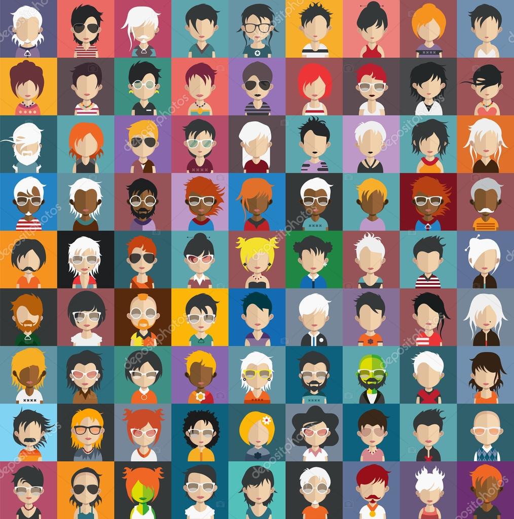 Set of people avatar icons Stock Vector by ©Sky-Designs 89484576