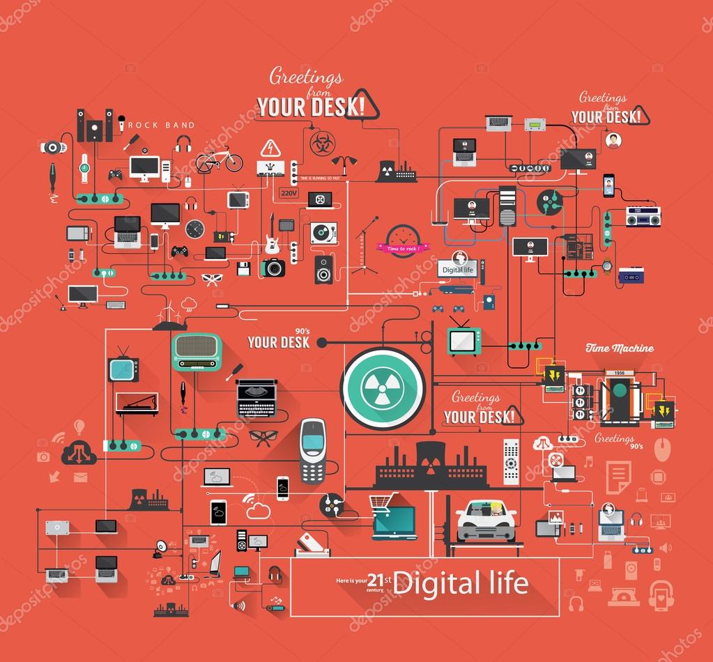 Connected business, work icons Stock Vector Image by ©Sky-Designs #91253550