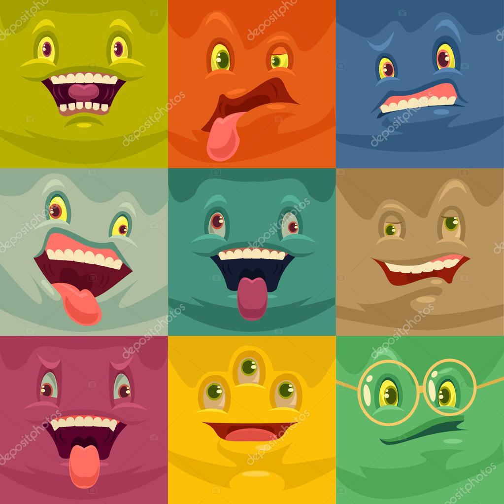 Dibujos Animados De Caras Tontas Pegatinas De Otros Caras Graciosas