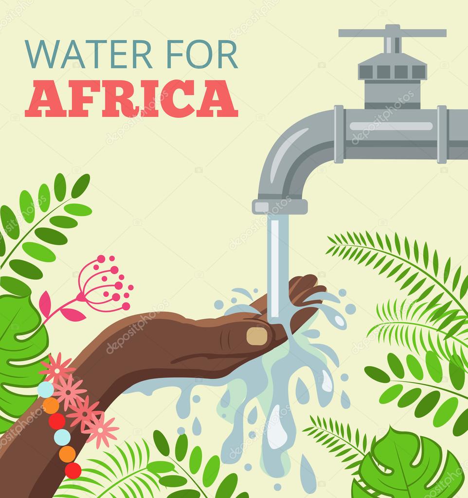 Water for africa. Vector flat illustration Stock Vector Image by ...