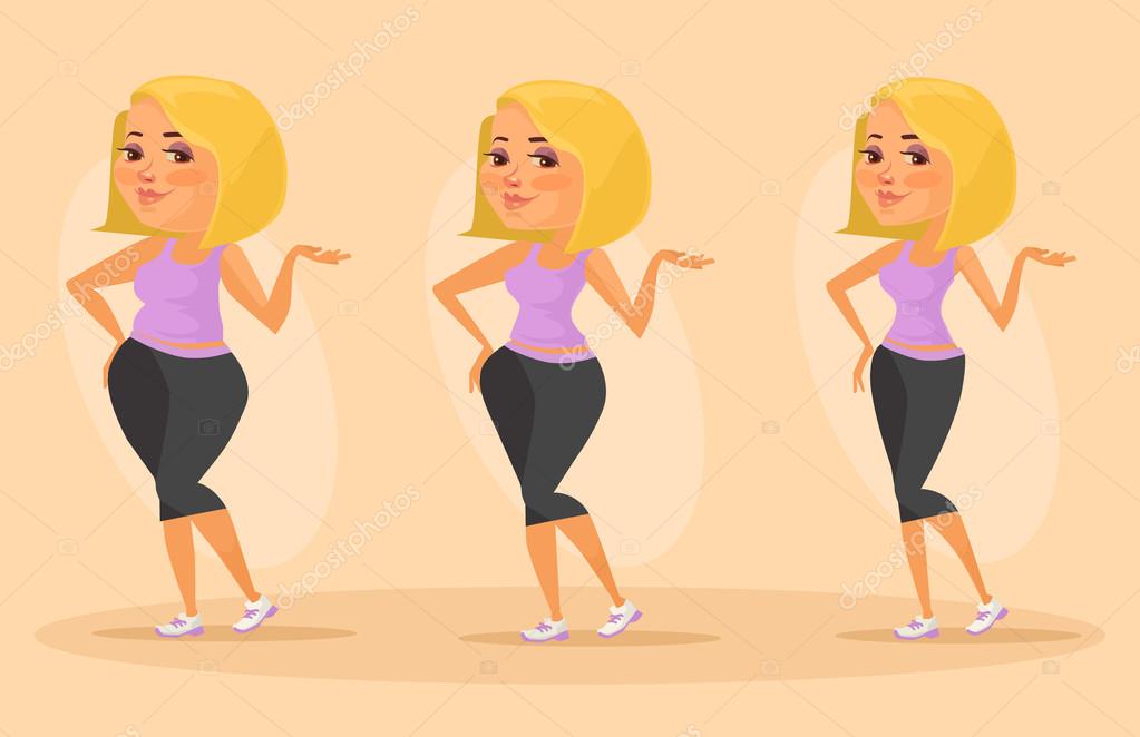 Slimming stages. Vector flat illustration Stock Vector Image by ...