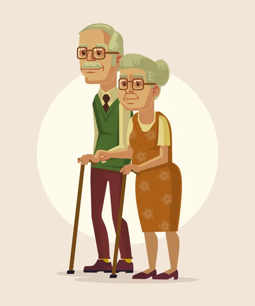 Feliz pareja de abuelos. Vector plano ilustraci n de dibujos animados 2024