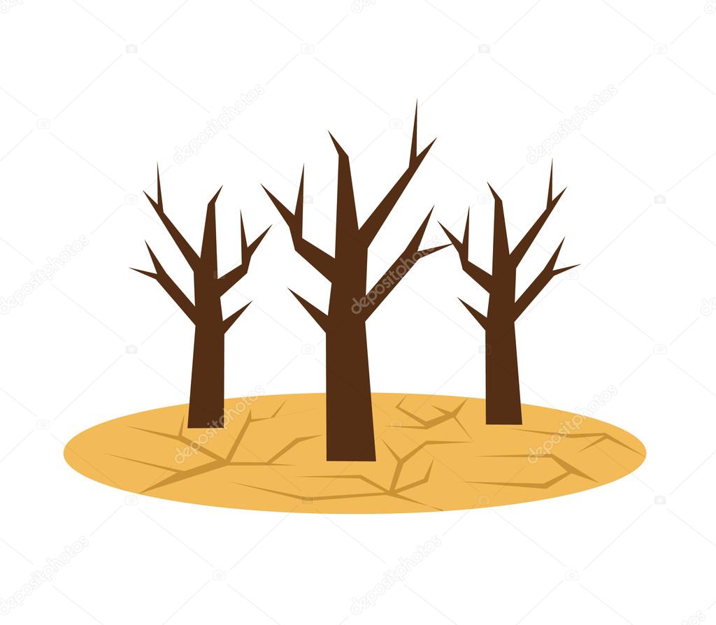 Icono de sequía. Problema natural ecológico. El calentamiento global ...