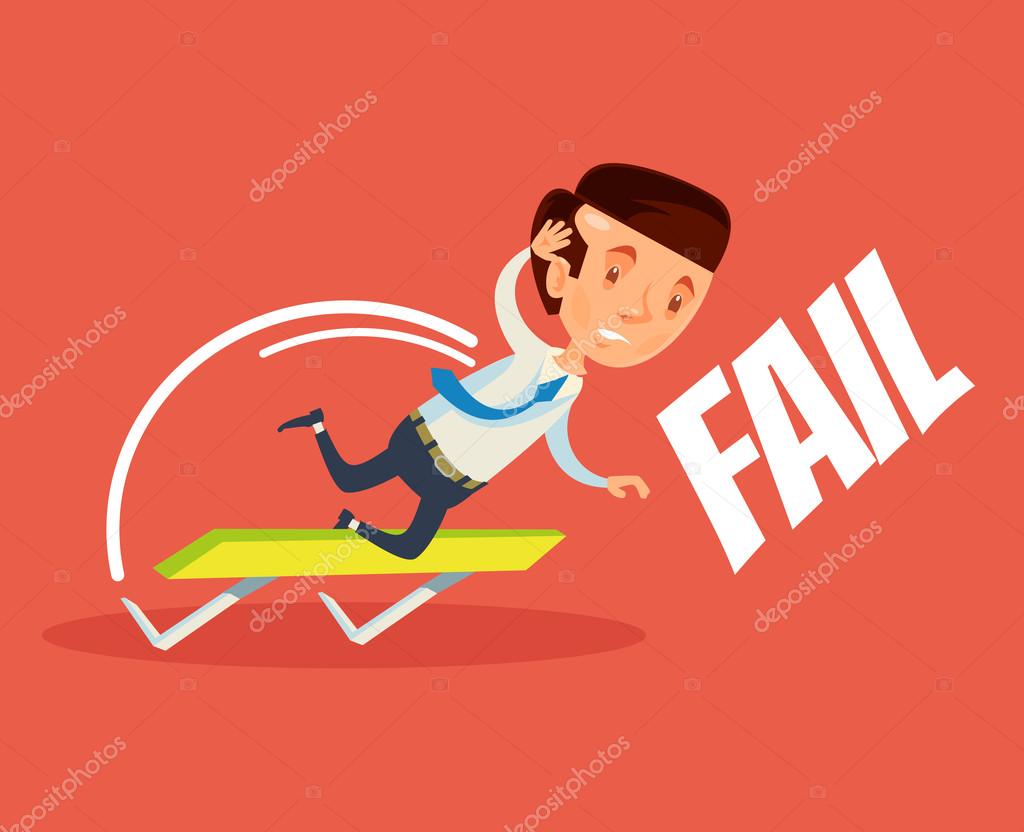 Fracaso empresarial. Vector plano ilustración de dibujos animados 2023