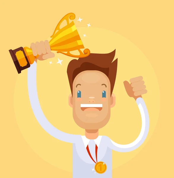 Successful businessman. Vector flat cartoon illustration Stock Vector ... Successful businessman. Vector flat cartoon illustration Stock Vector ...