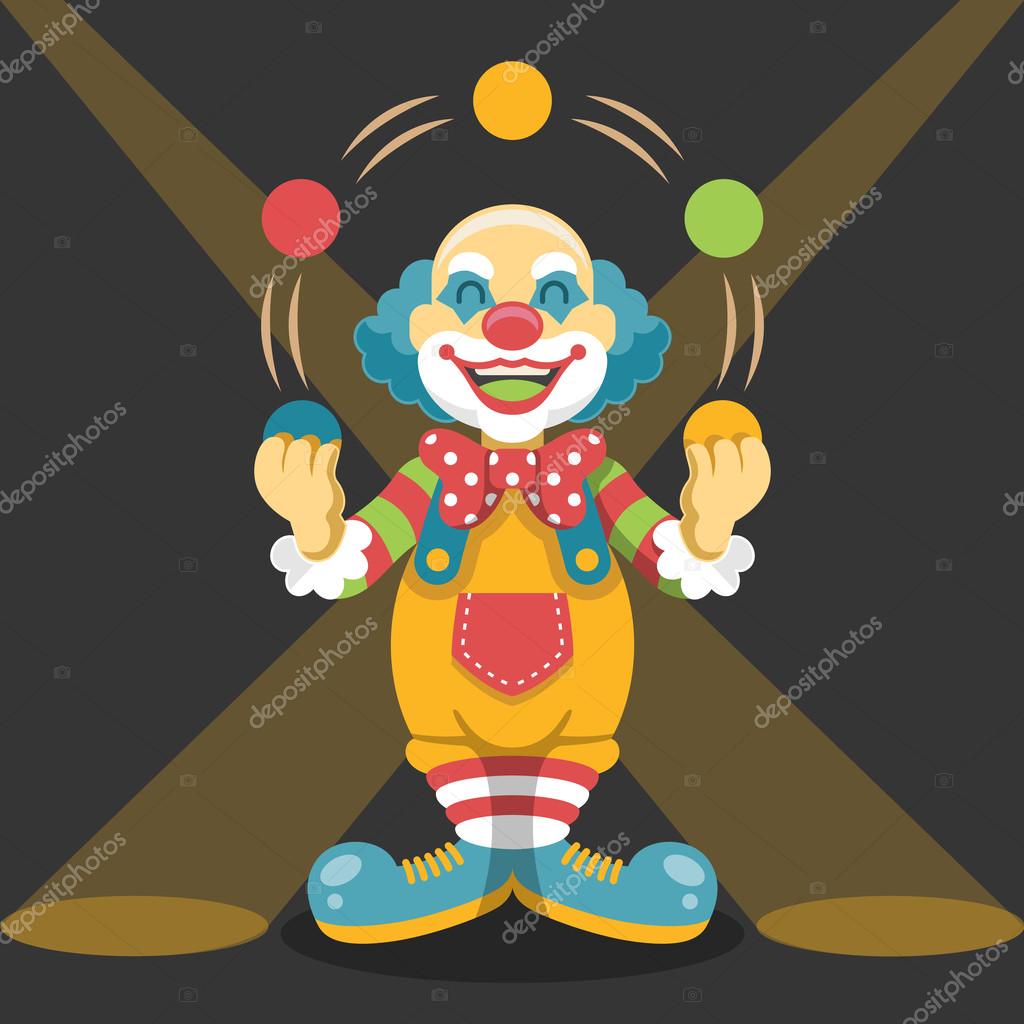 Circus clown. Vector flat illustration Stock Vector Image by ...