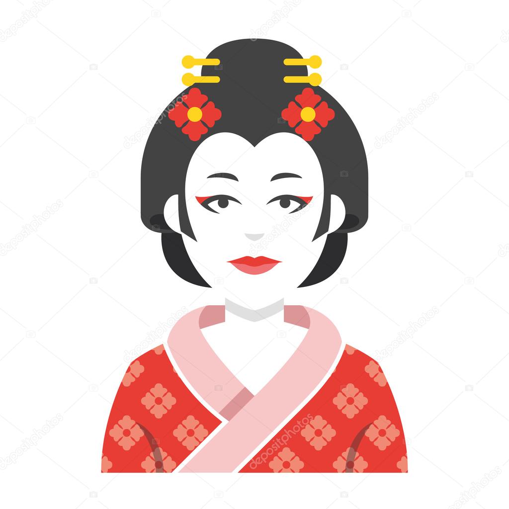 Geisha character vector illustration — Stock Vector © prettyvectors ...