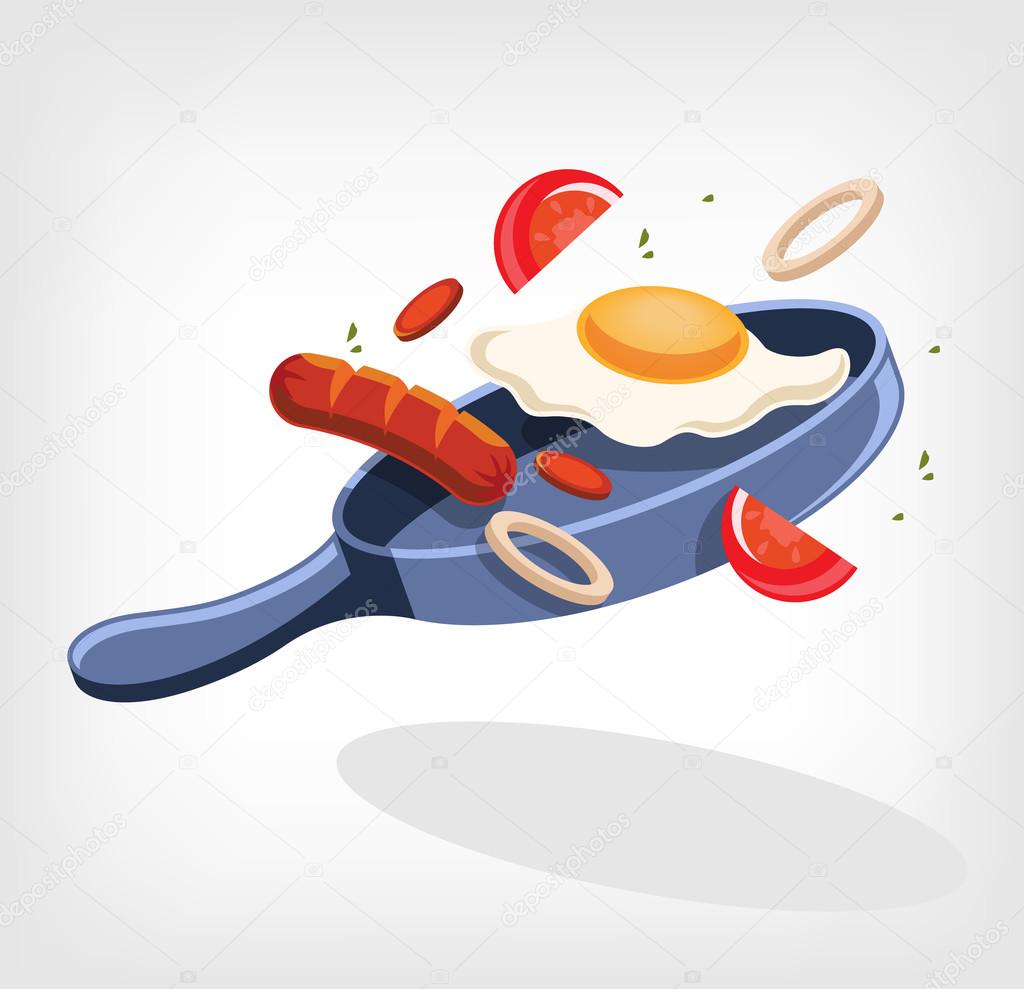 Scrambled Eggs Vector Illustration Stock Vector Image By