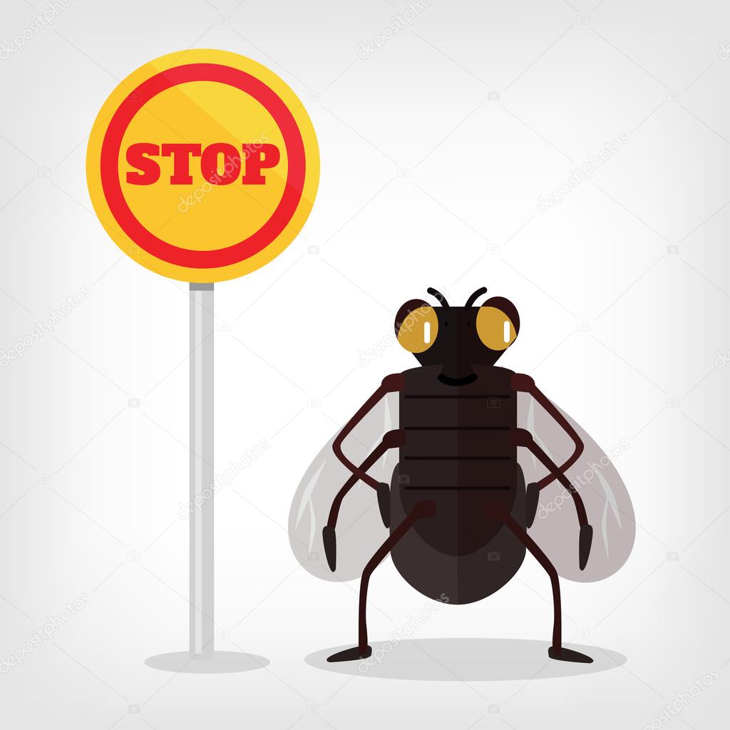 Stop fly vector flat illustration Stock Vector Image by ©prettyvectors ...