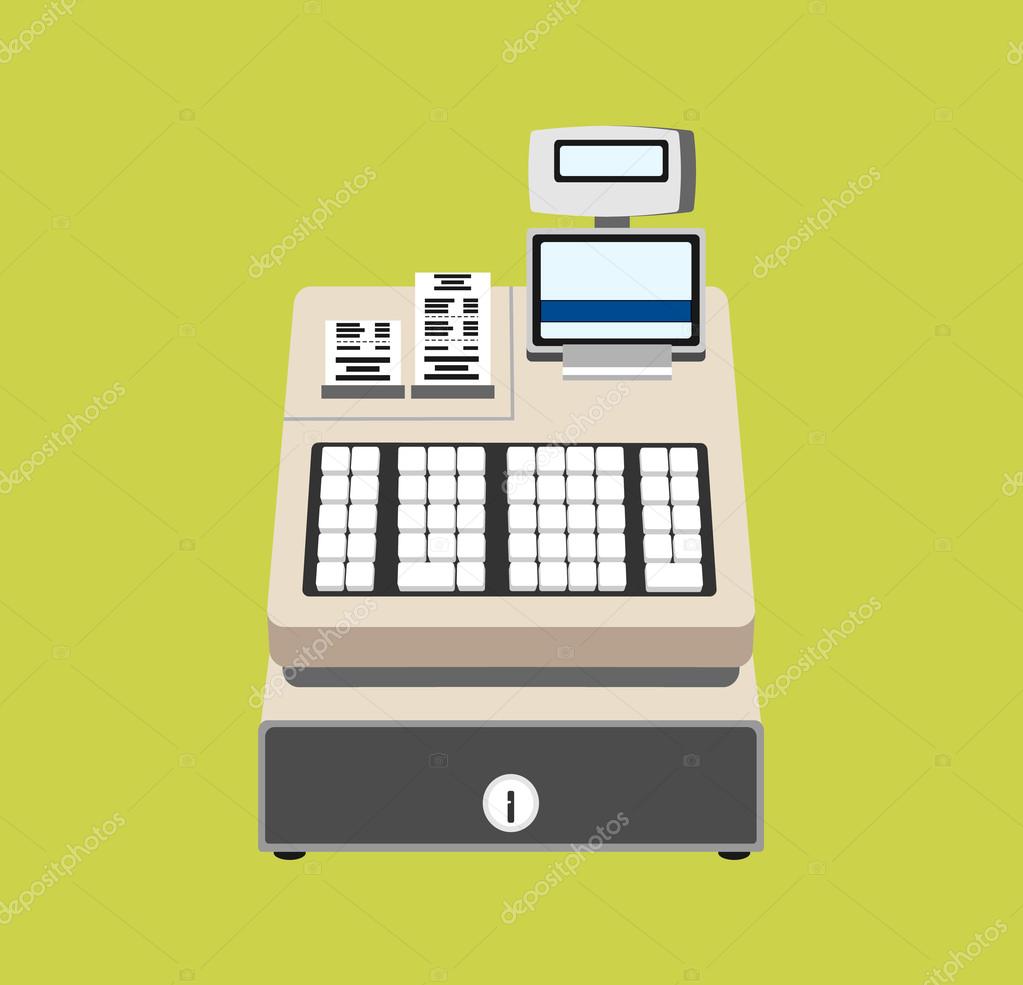 Vector caja registradora ilustración plana Vector de stock por ...