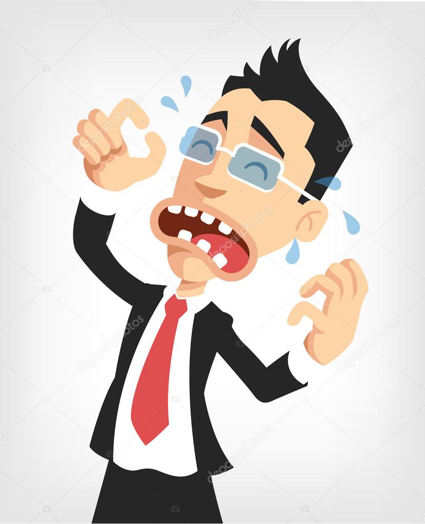 Frustrated Businessman Vector Flat Illustration — Stock Vector