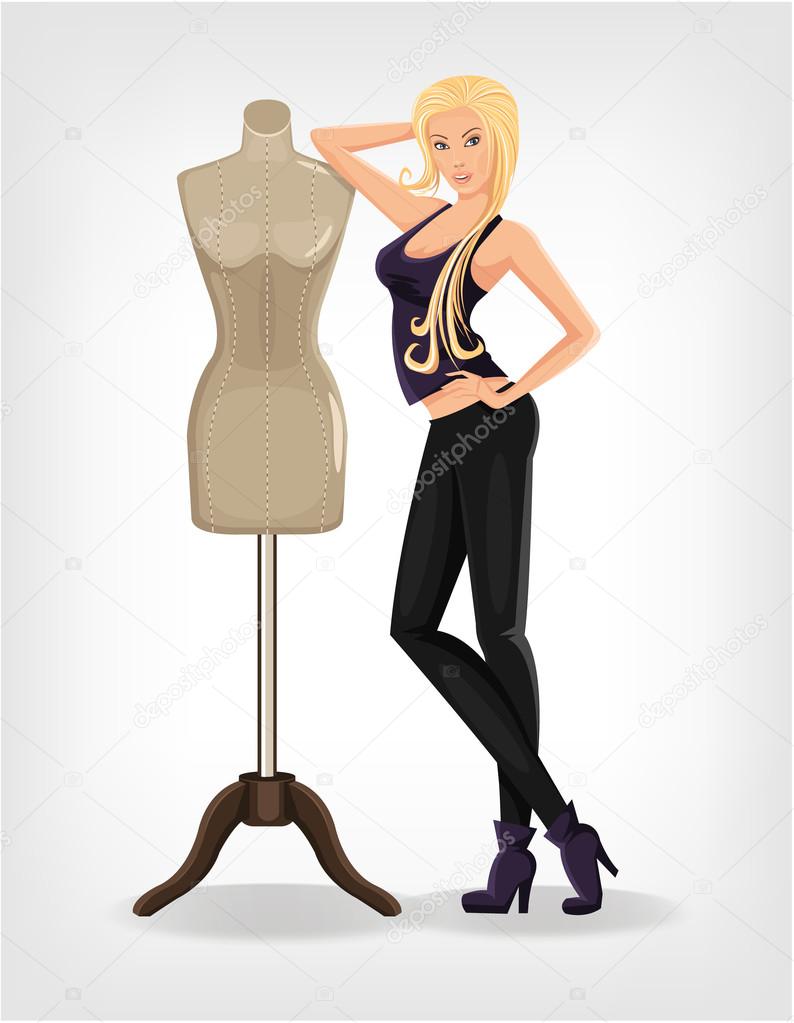 Vector Fashion Designer Flat Illustration Stock Vector Image By