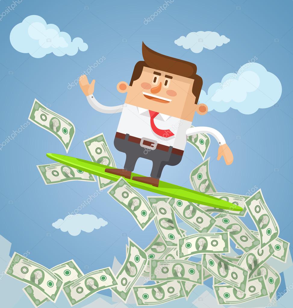 Wealthy businessman. Vector flat cartoon illustration — Stock Vector ... Wealthy businessman. Vector flat cartoon illustration — Stock Vector ...