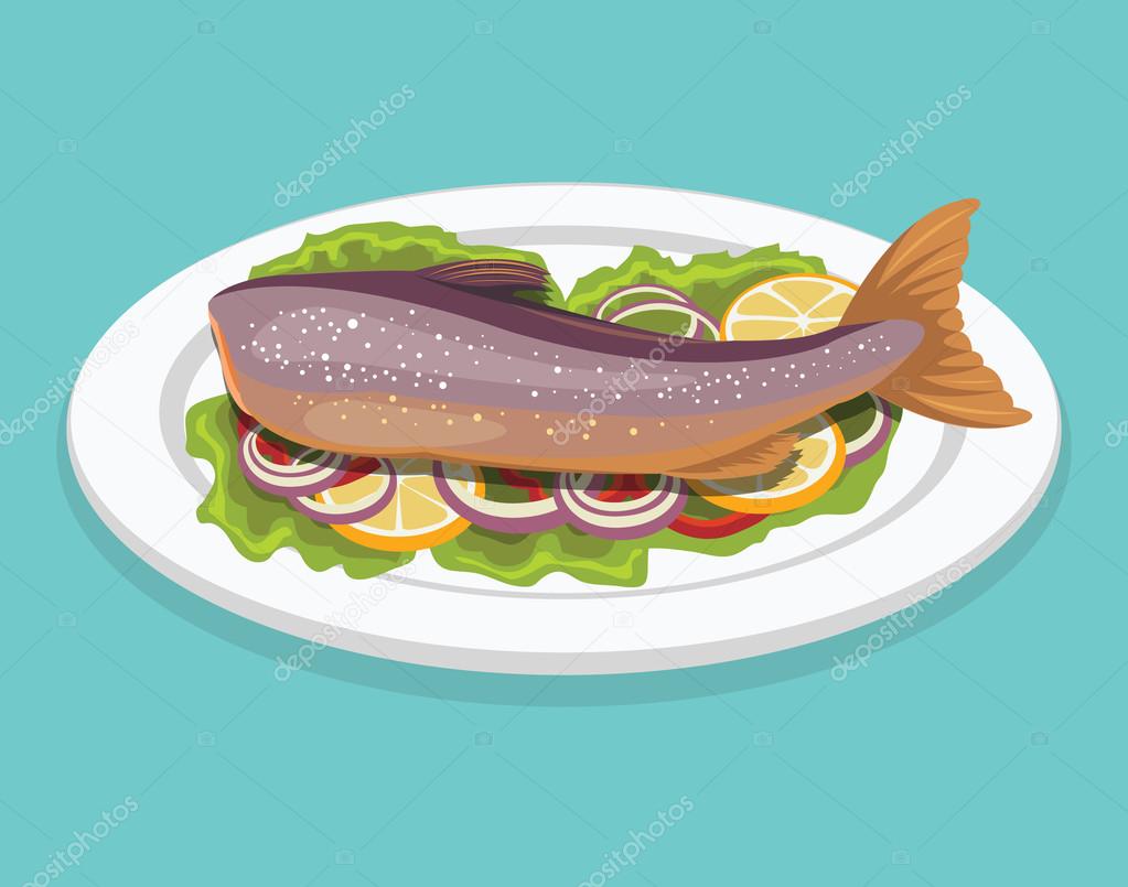 Fish dish. Vector illustration Stock Vector Image by ©prettyvectors ...