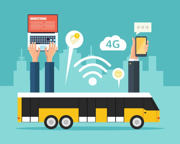 Bus with wi-fi access Stock Vector Image by ©masha_tace #79018436