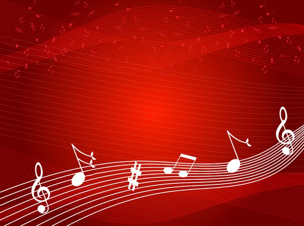 Red Music Note Background