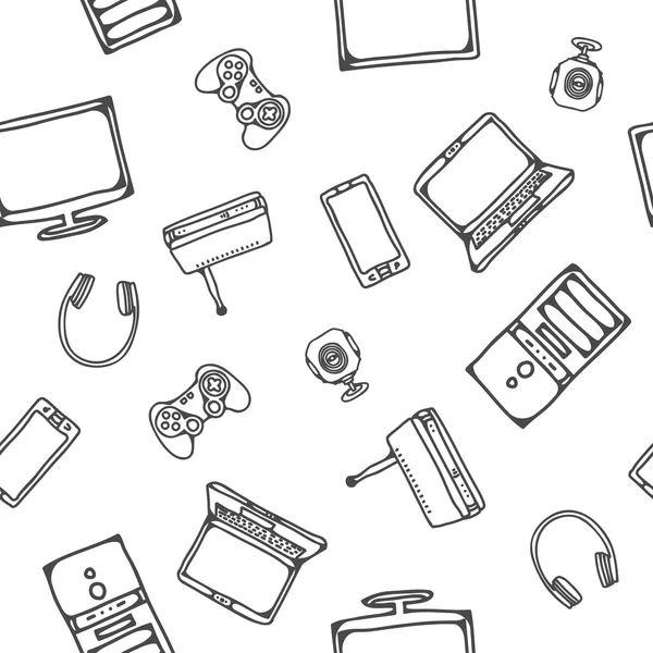 Electronics Hand Drawn Outline Icon Pattern Stock Vector Image by ...