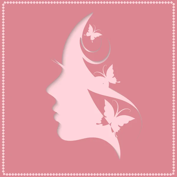 Beautiful Female Face Silhouette In Profile Stock Vector Image By