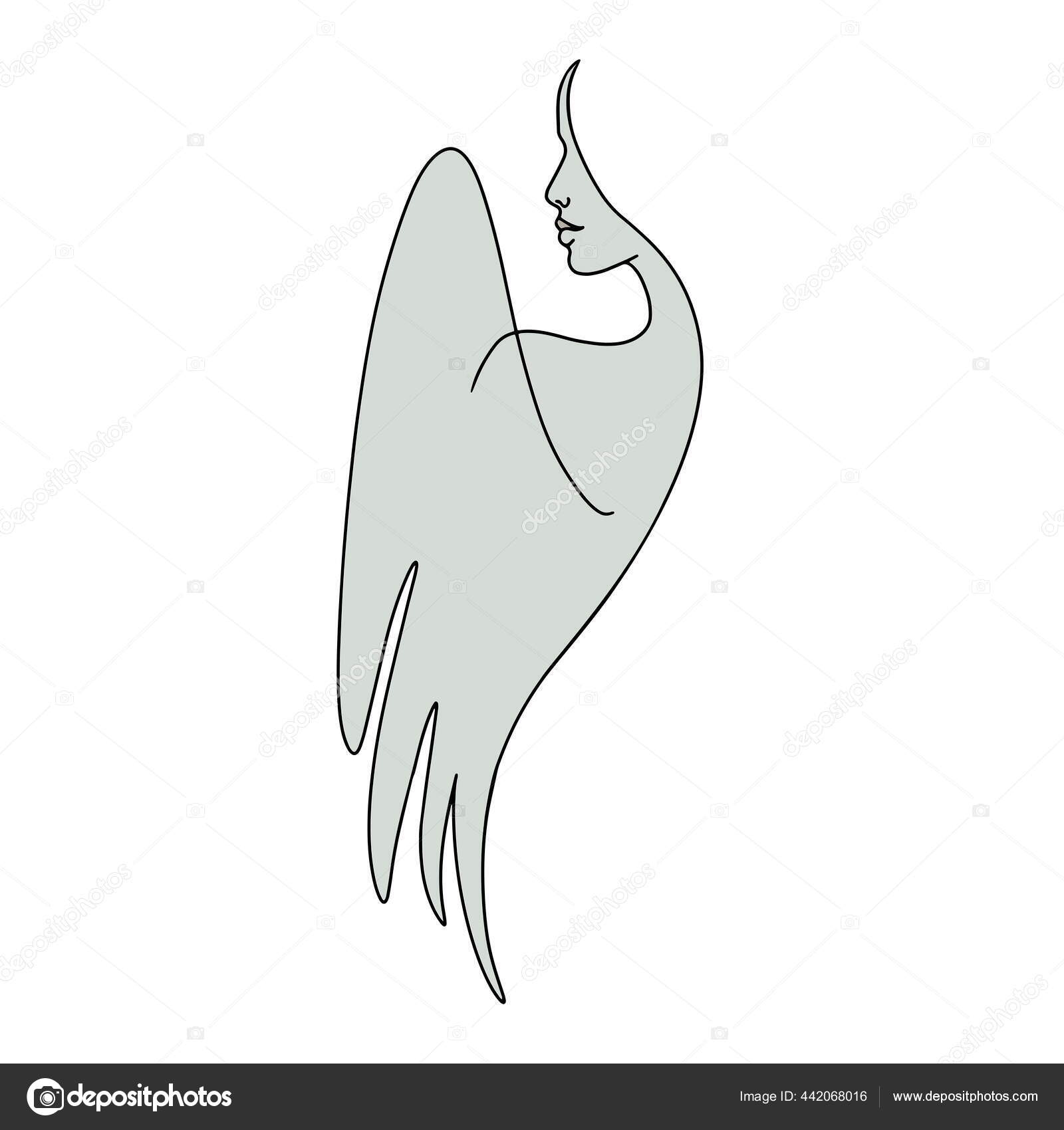 Angel Outline Drawing