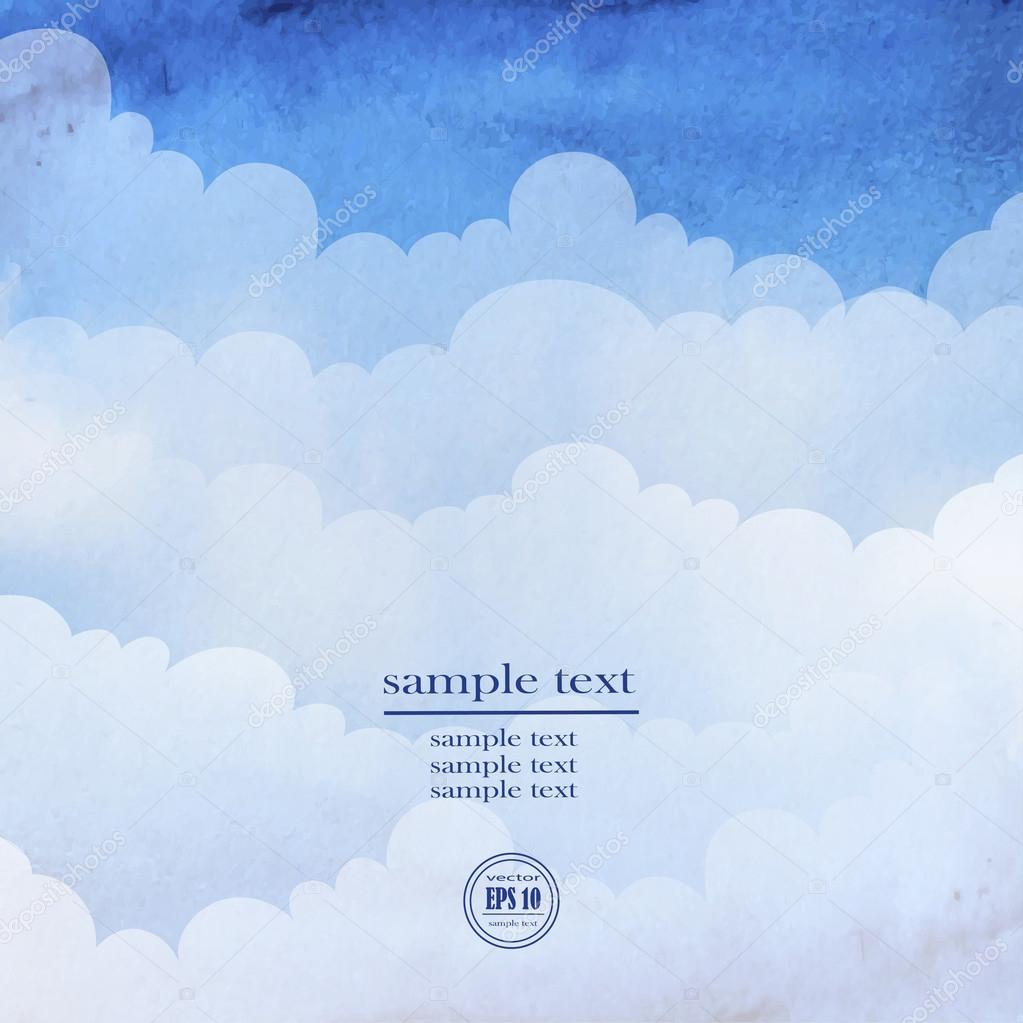 Watercolor sky with clouds Stock Vector Image by ©nemetse #74975969