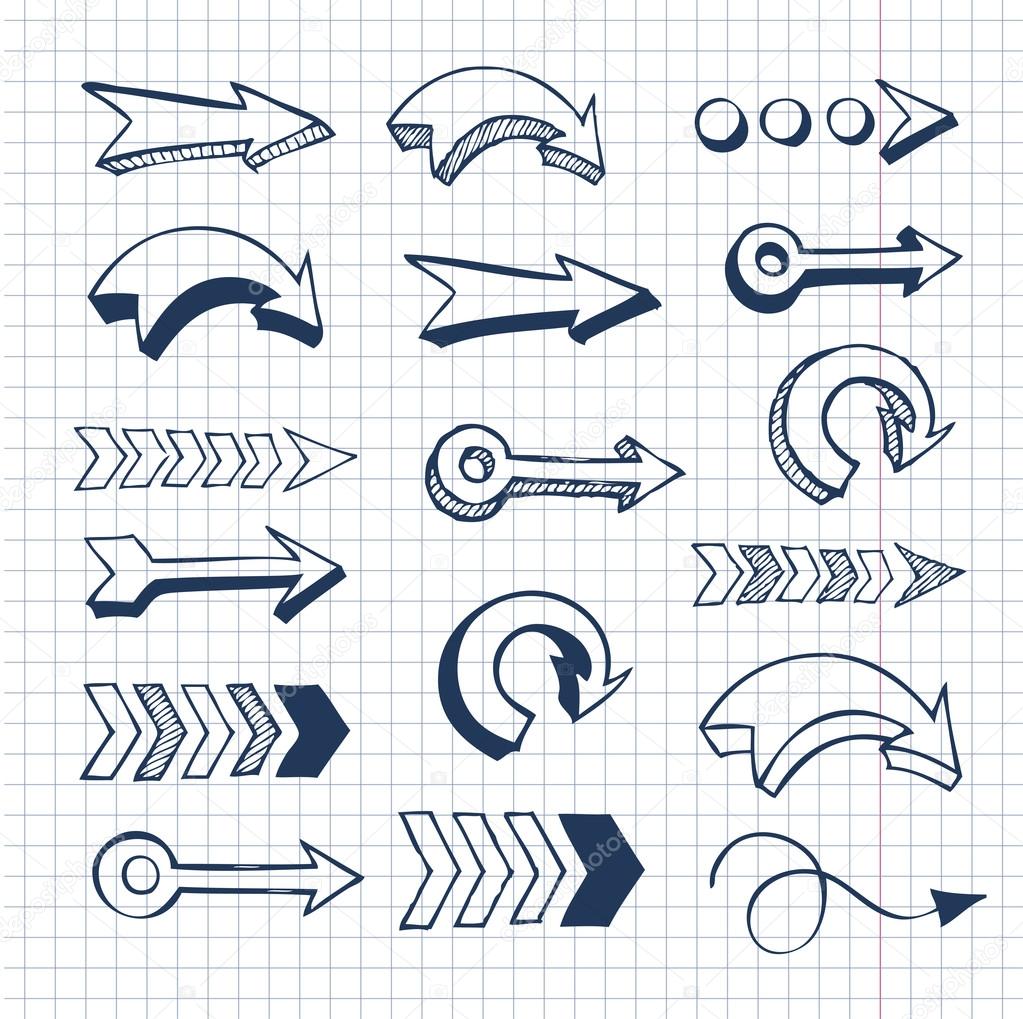 Vector set of hand drawn arrows Stock Vector by ©nemetse 82239184